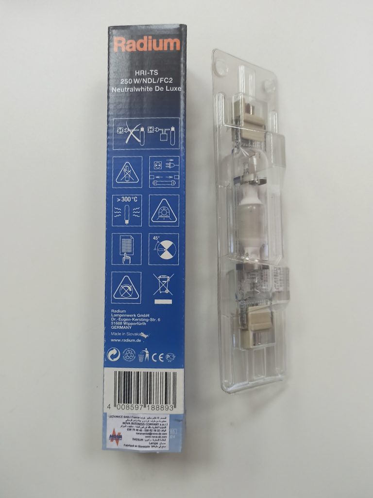 Radium Lampe aux iodures métalliques, brûleur quartz, HRI-TS 250W/NDL ...