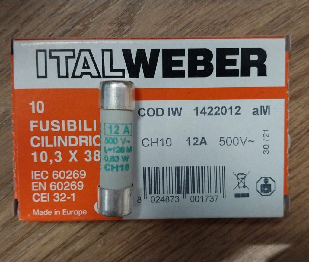 Fusible Cylindrique AM 12A, 10 * 38 mm ITALWEBER 1422012 – Nova ...